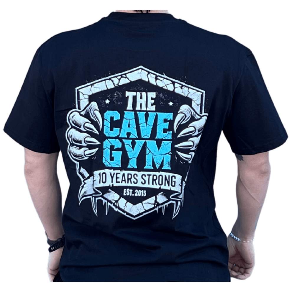 Buy 10 Year Anniversary T-Shirt - The Cave Gym at Cave Sports Nutrition ...